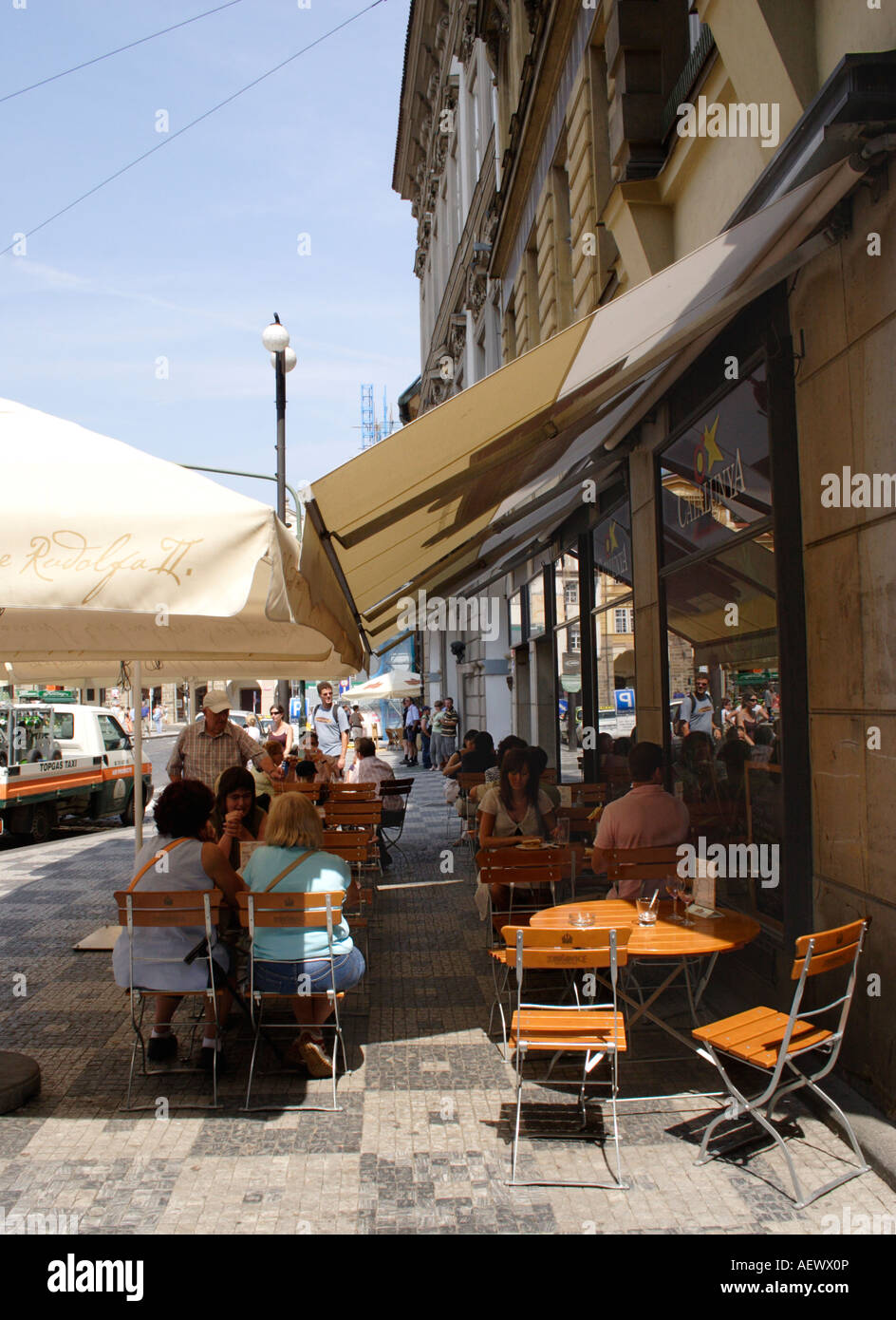 Cafe Little Quarter Square Prague August 2007 Stock Photo - Alamy