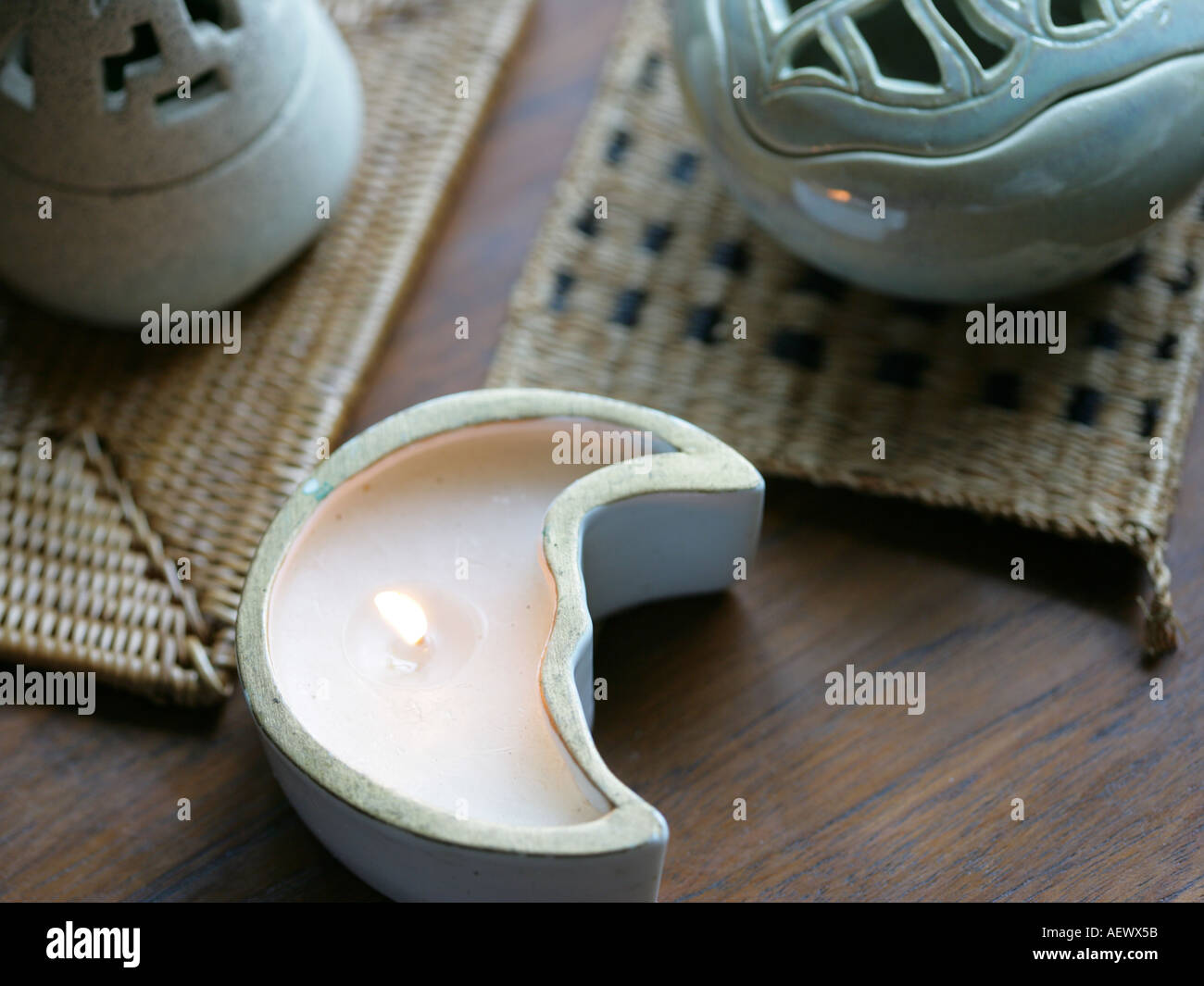 Close up lit candle part hi-res stock photography and images - Alamy