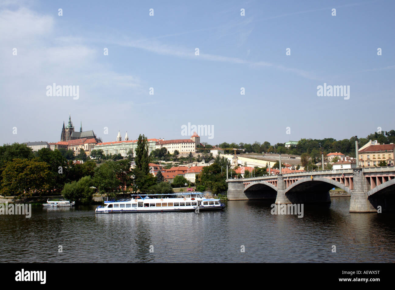 Vltava River and Prague Castle Stock Photo - Alamy