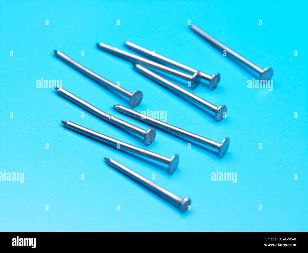 nails blue iron tool Stock Photo - Alamy