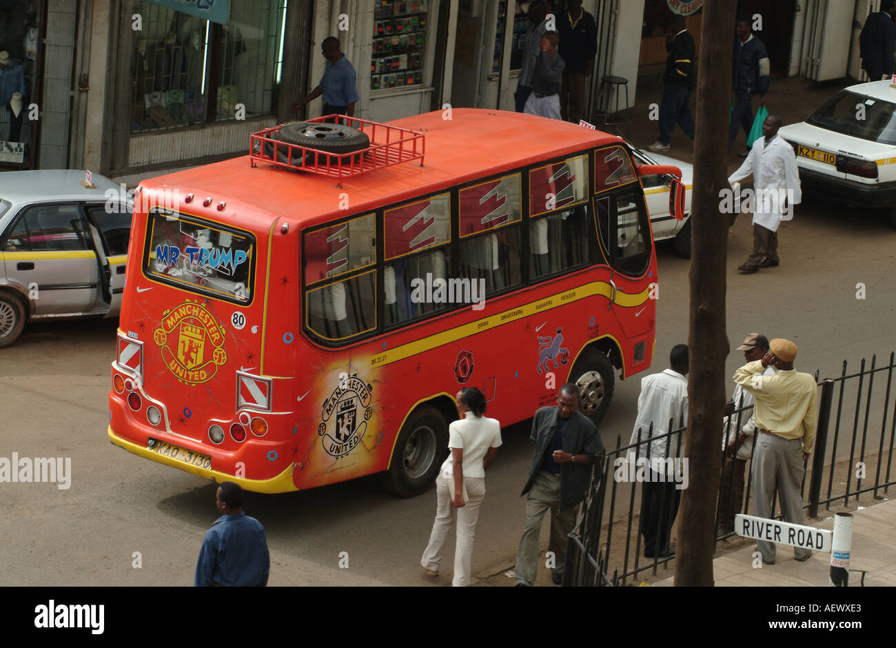 Coaches and buses all decorated differently. Nairobi, Kenya, Africa ...