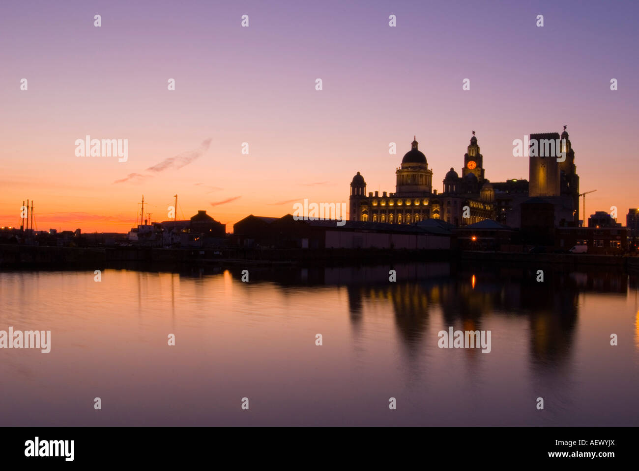 Sunset at Albert Docks, Liverpool, England, UK Stock Photo - Alamy