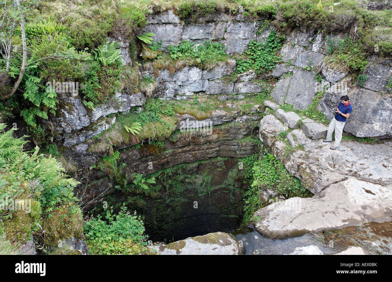 Gaping Gill cave entrance Yorkshire UK Stock Photo - Alamy