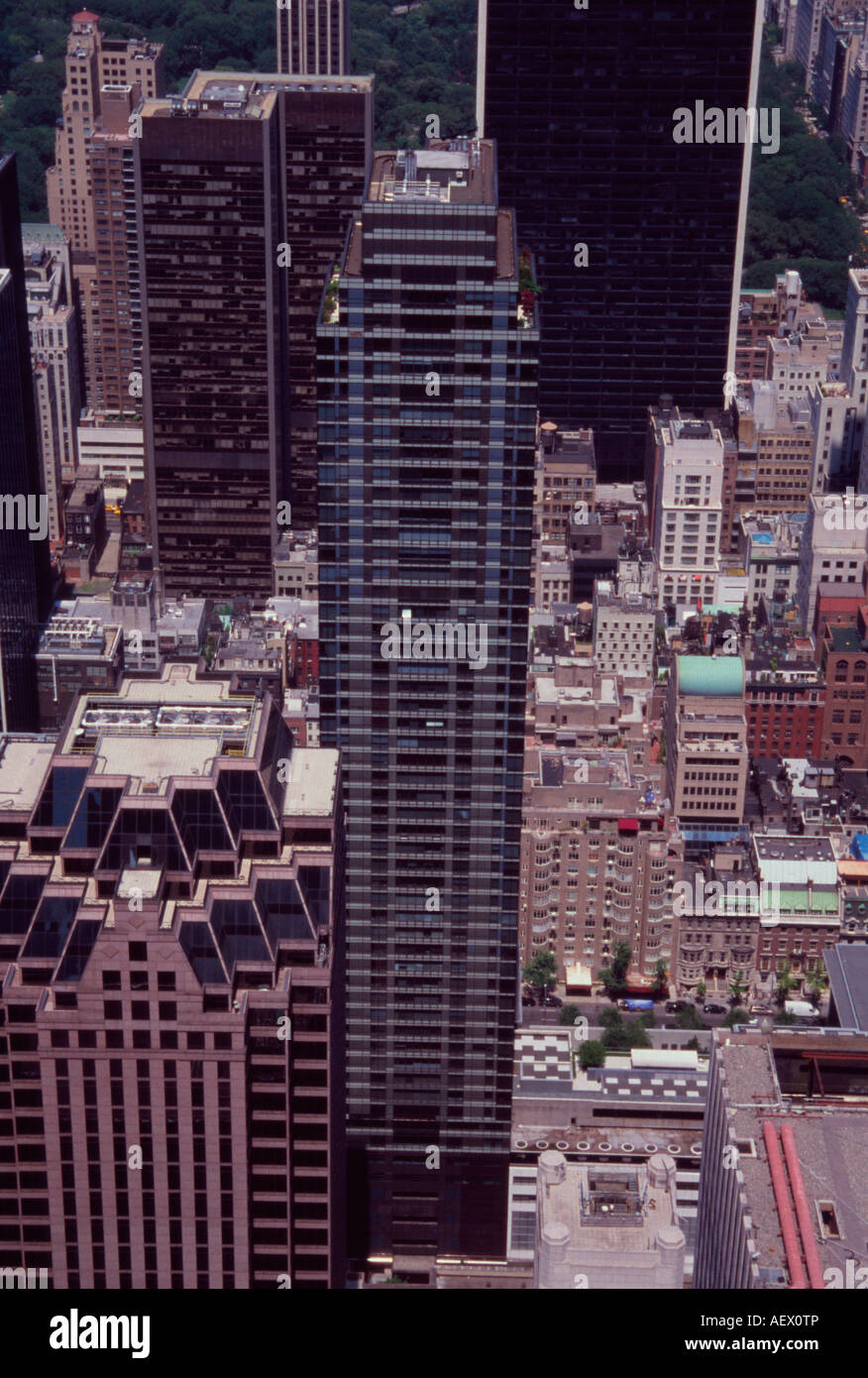 View over Manhattan from the top of the Rockefeller Tower, New York ...
