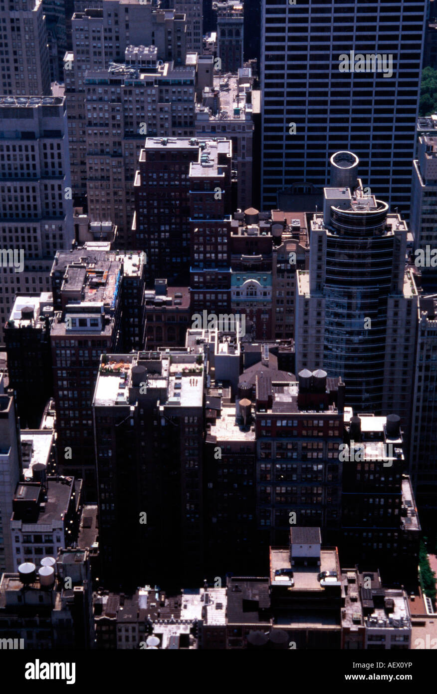 View over Manhattan from the top of the Rockefeller Tower, New York ...