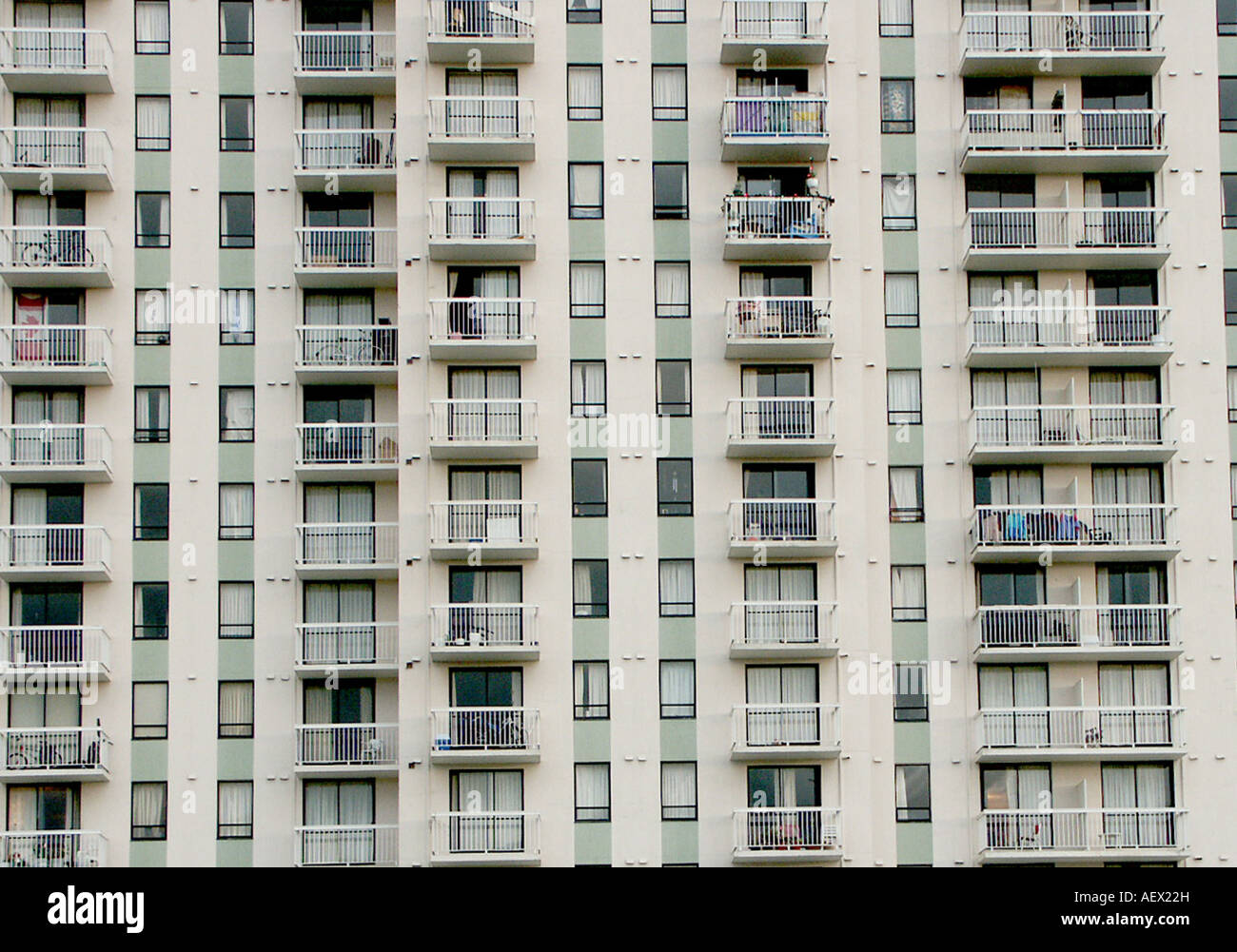 Balconies on tower block Stock Photo - Alamy