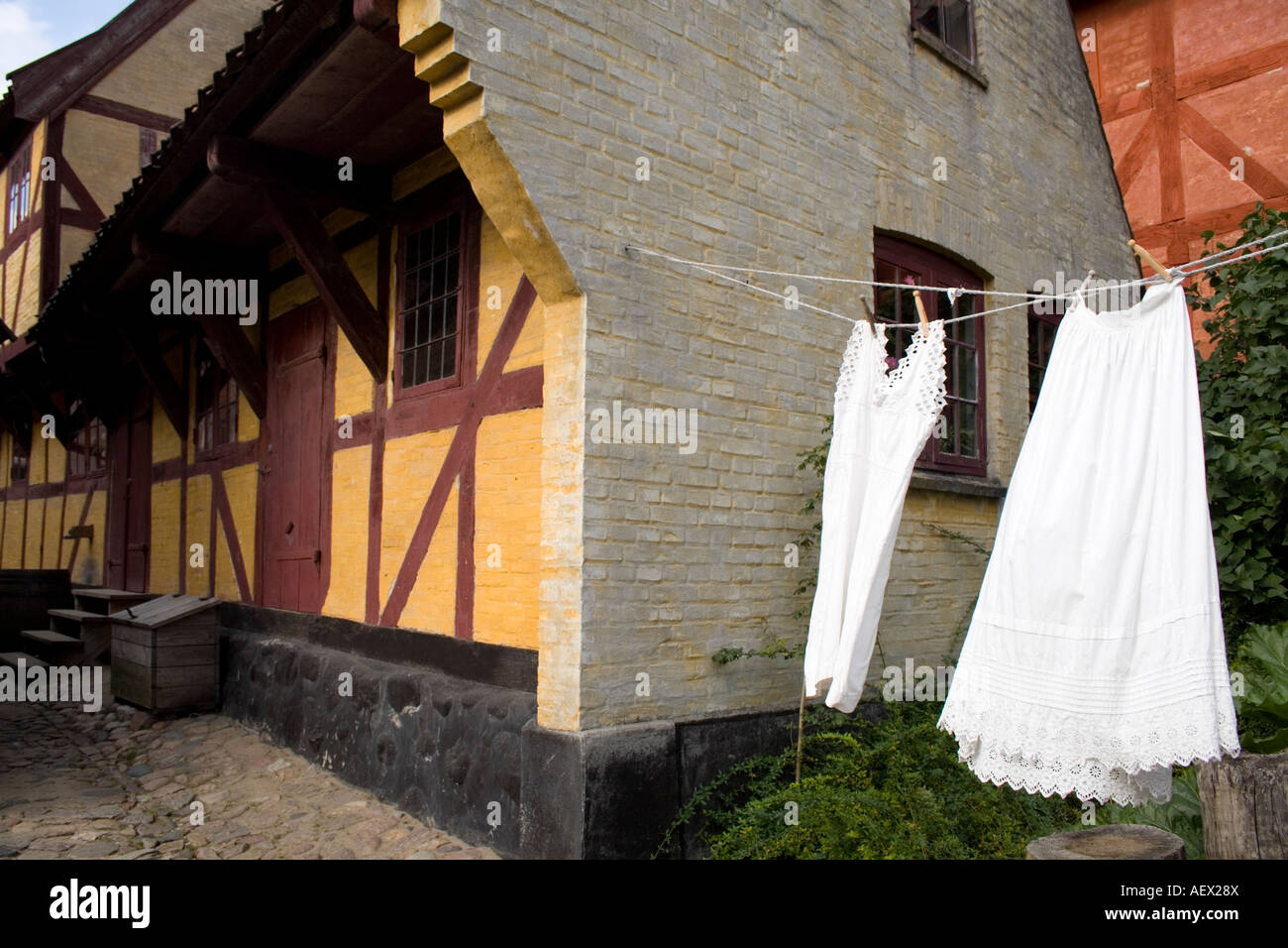 Viking laundry line - Den Gamle By, Arhus, Denmark Stock Photo - Alamy