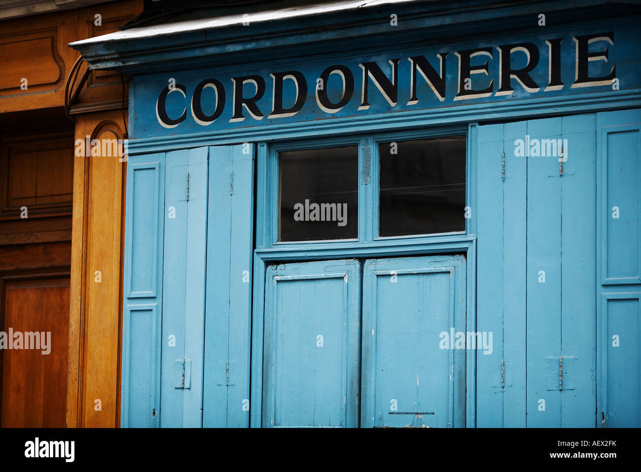 Old Saturated Blue Cordonnerie Building Architecture The Marais, 3rd ...