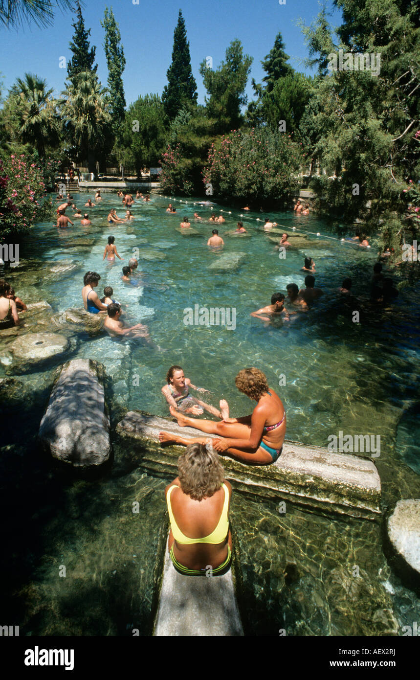 Hierapolis Turkey, Water at 36o, bathing with the artefacts of history ...
