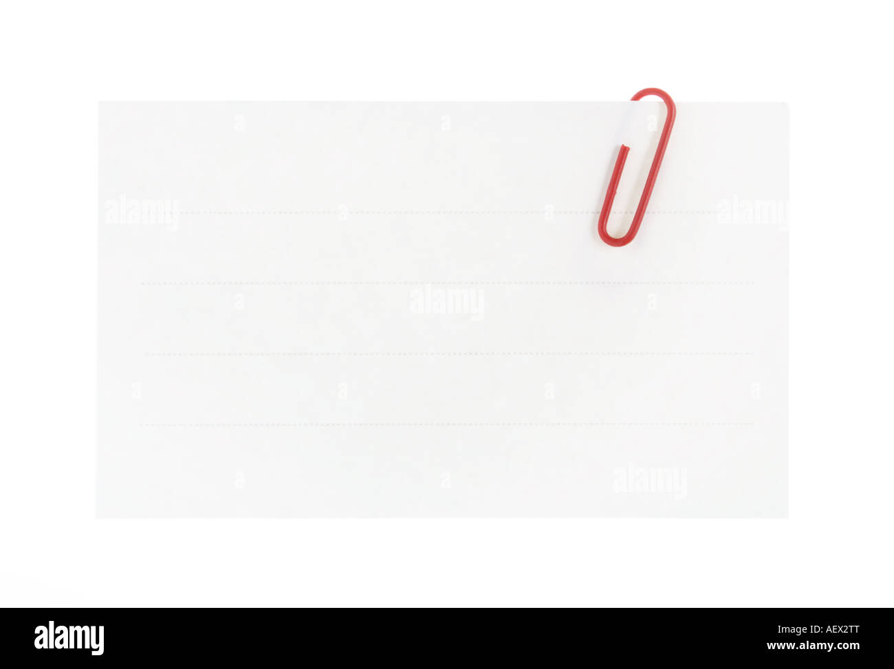 White Paper and Red Clip on white background with Clipping Path Stock ...