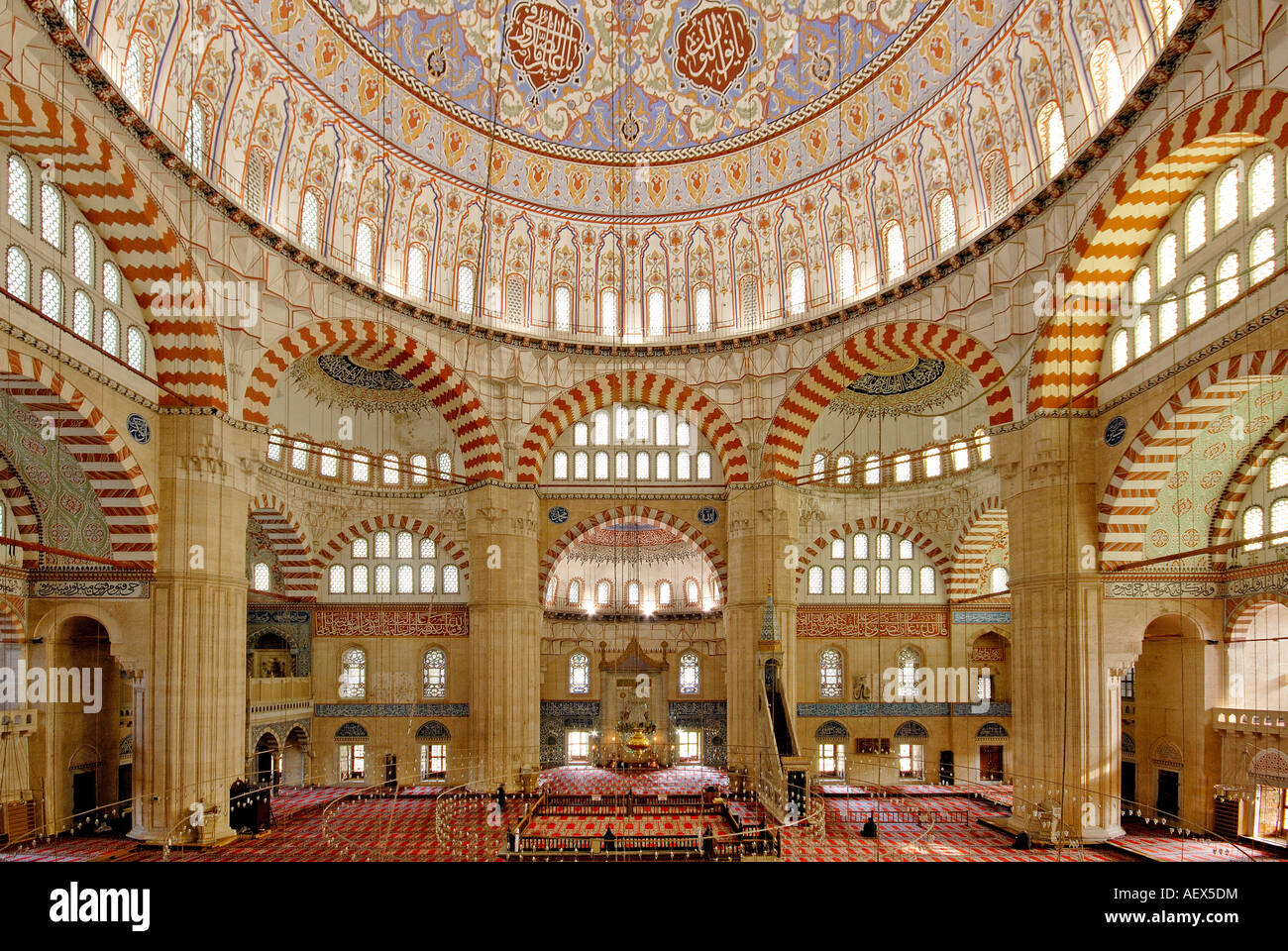 Selimiye Mosque Interior, Edirne, Turkey Stock Photo, Royalty Free ...