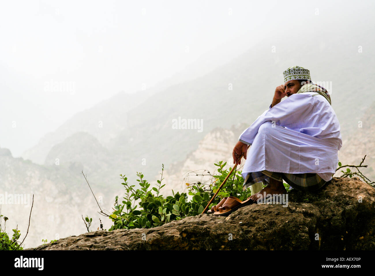 Arab Man Overlooking Stormy Coast During Kharif or Summer Monsoon ...