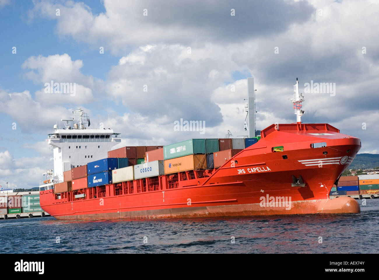 Container ship, Oslo Harbour Stock Photo - Alamy