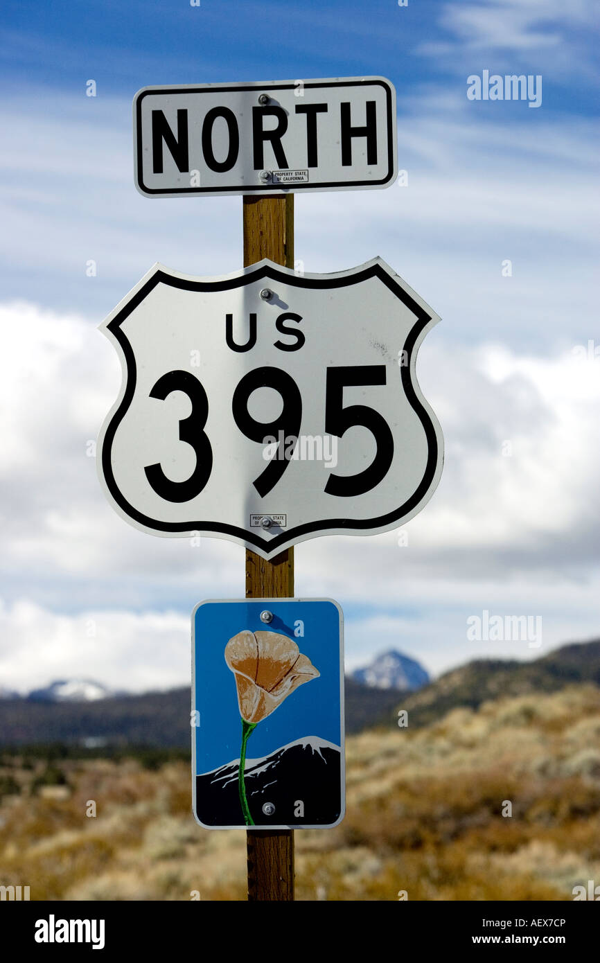 California highway 395 road sign hi-res stock photography and images ...