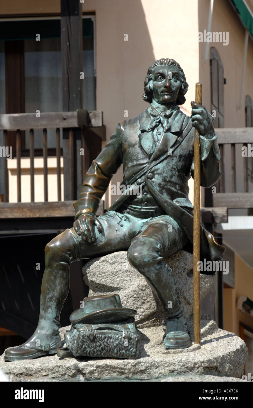 Chamonix, Michel Gabriel Paccard statue, Chamonix, Alps, Haute-Savoie ...