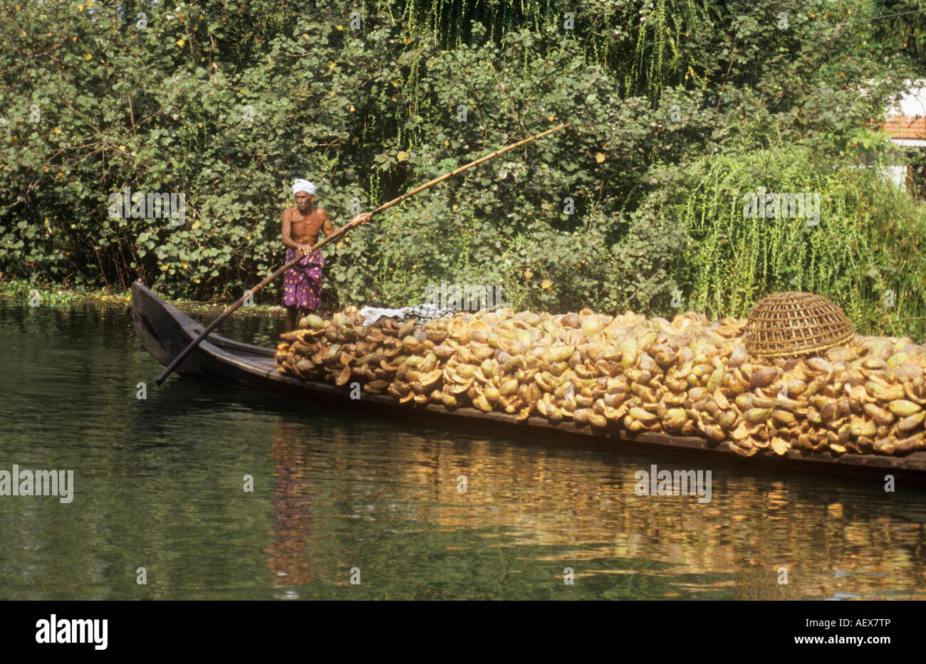 Coconut transport barge in kerala hi-res stock photography and images ...