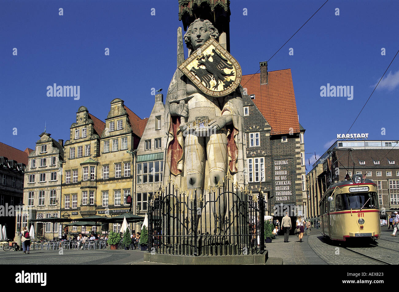 Statue of Roland at Marktplatz World Heritage BREMEN GERMANY Stock ...