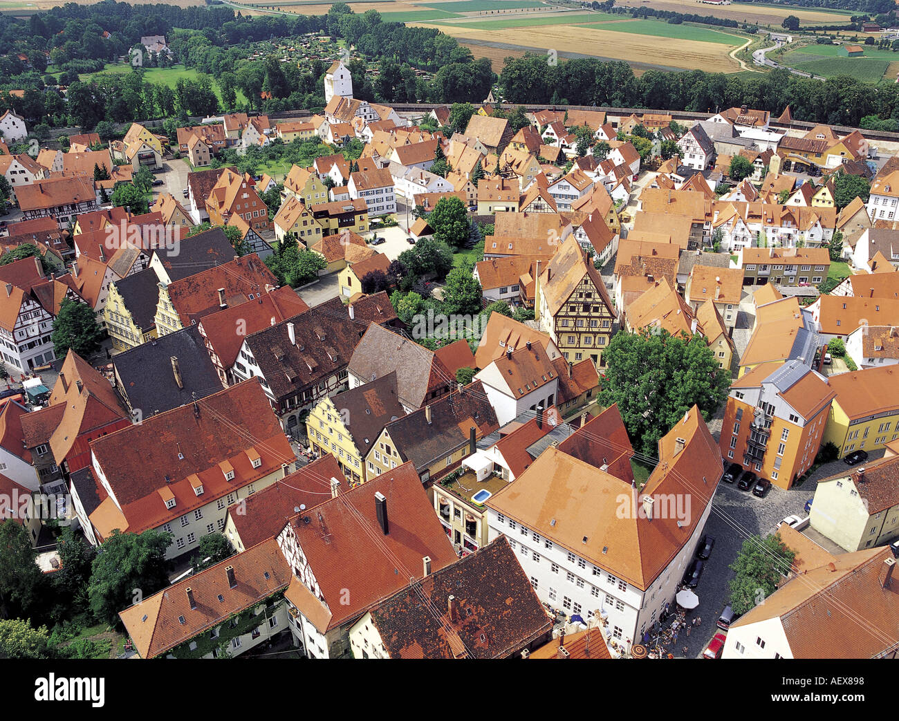 Town View from St Georg Church NOERDLINGEN GERMANY Stock Photo - Alamy
