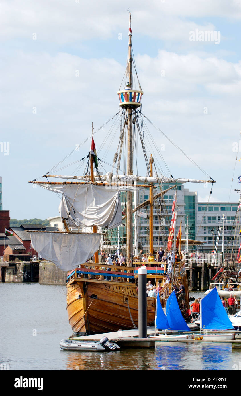 Replica of sailing ship Matthew in which John Cabot sailed from Bristol ...