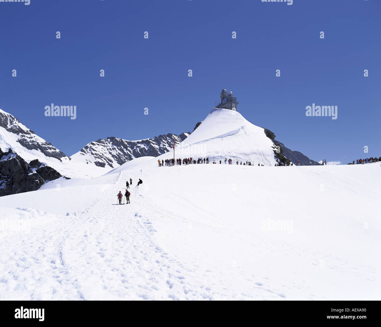 Plateau Terrace and Sphinx Terrace JUNGFRAUJOCH SWITZERLAND Stock Photo ...