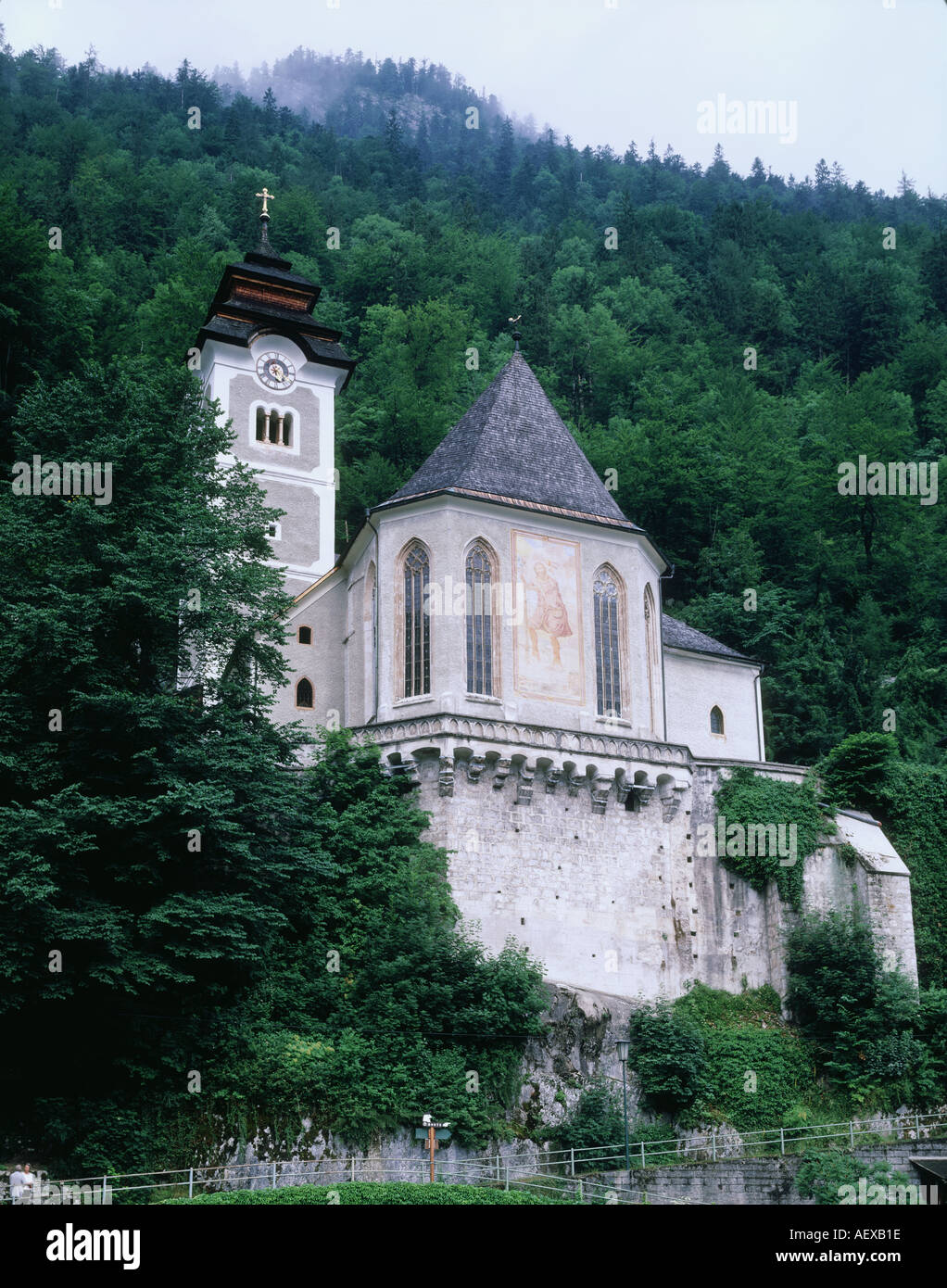 Catholic Church Hallstatt World Heritage SALZKAMMERGUT AUSTRIA Stock ...