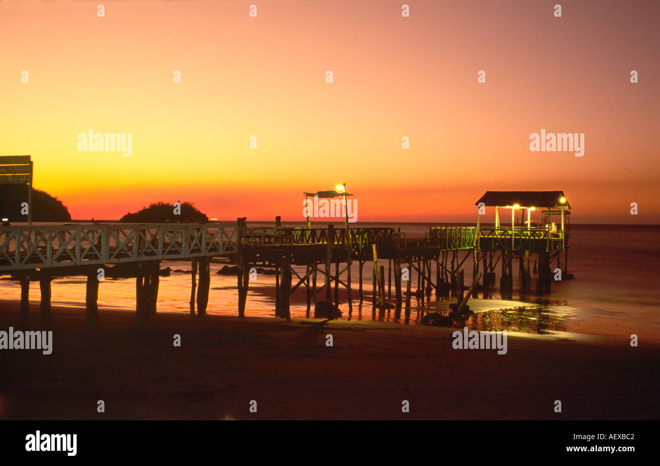 Costa Rica Playa de Coco sunset at Coco beach pacific coast Stock Photo ...