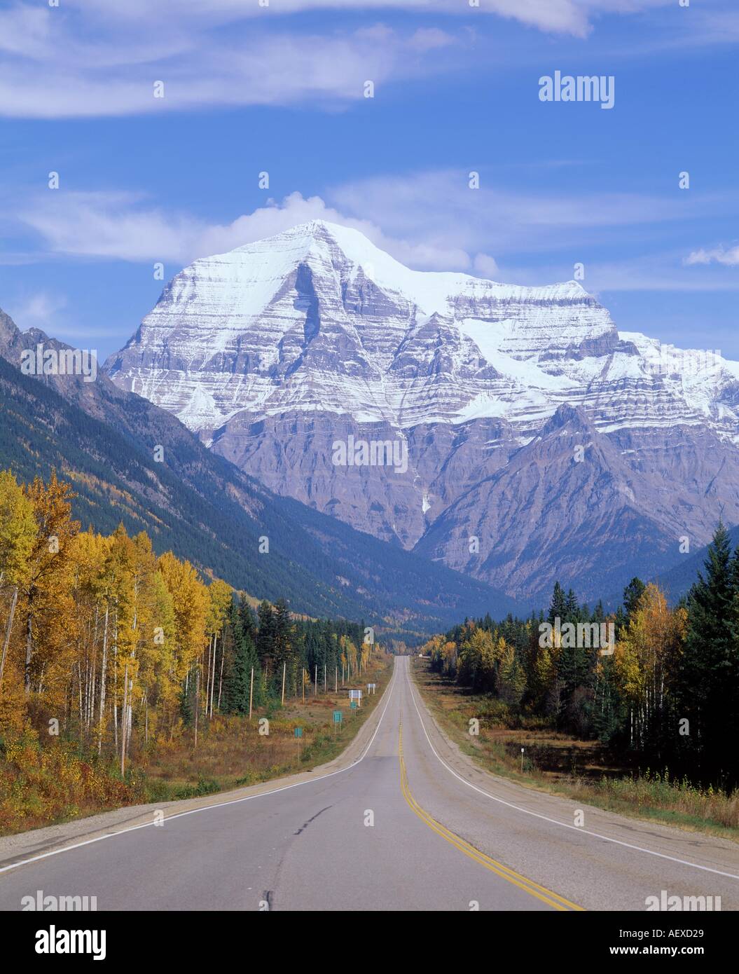 Road to Mt Robson World Heritage JASPER NATIONAL PARK CANADA Stock ...