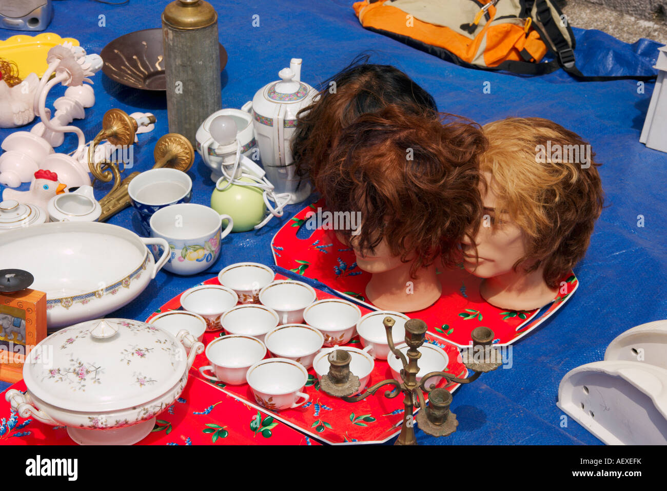 Second hand street market in the Languedoc Roussillon, The South of ...