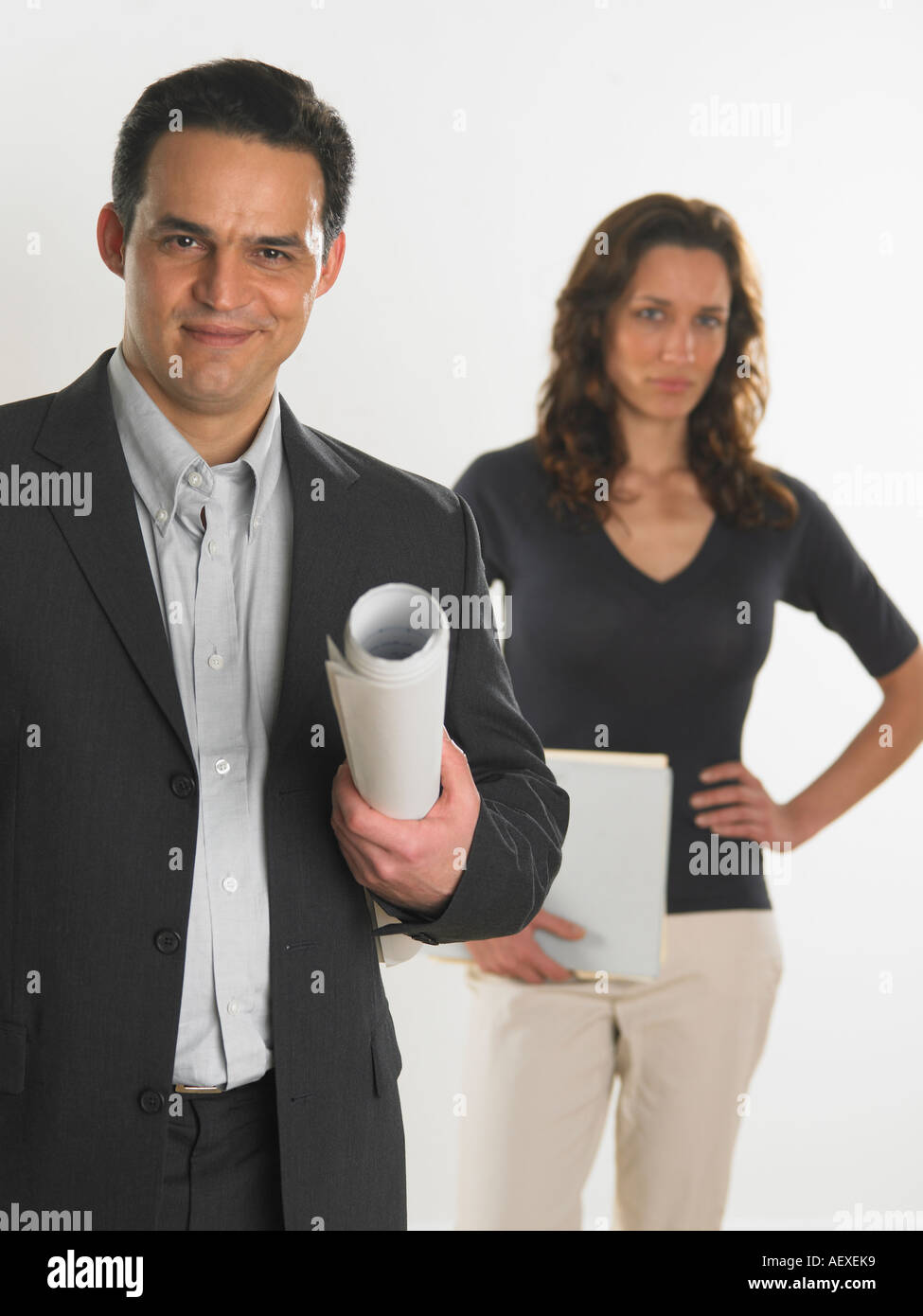 Professional male holding blueprints Stock Photo - Alamy