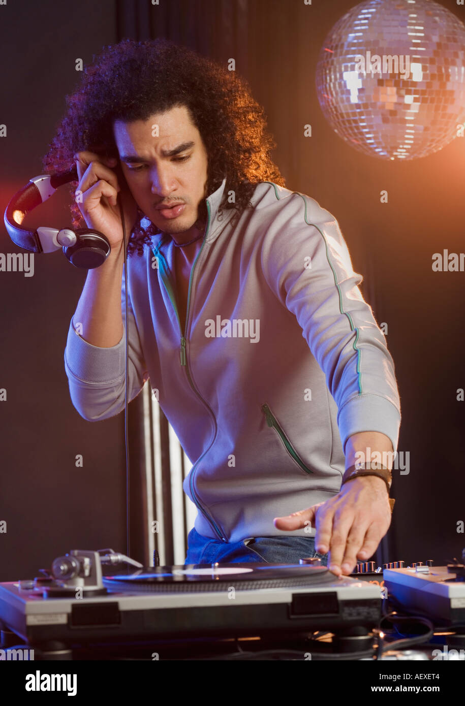 Man mixing sound at a dance club Stock Photo - Alamy