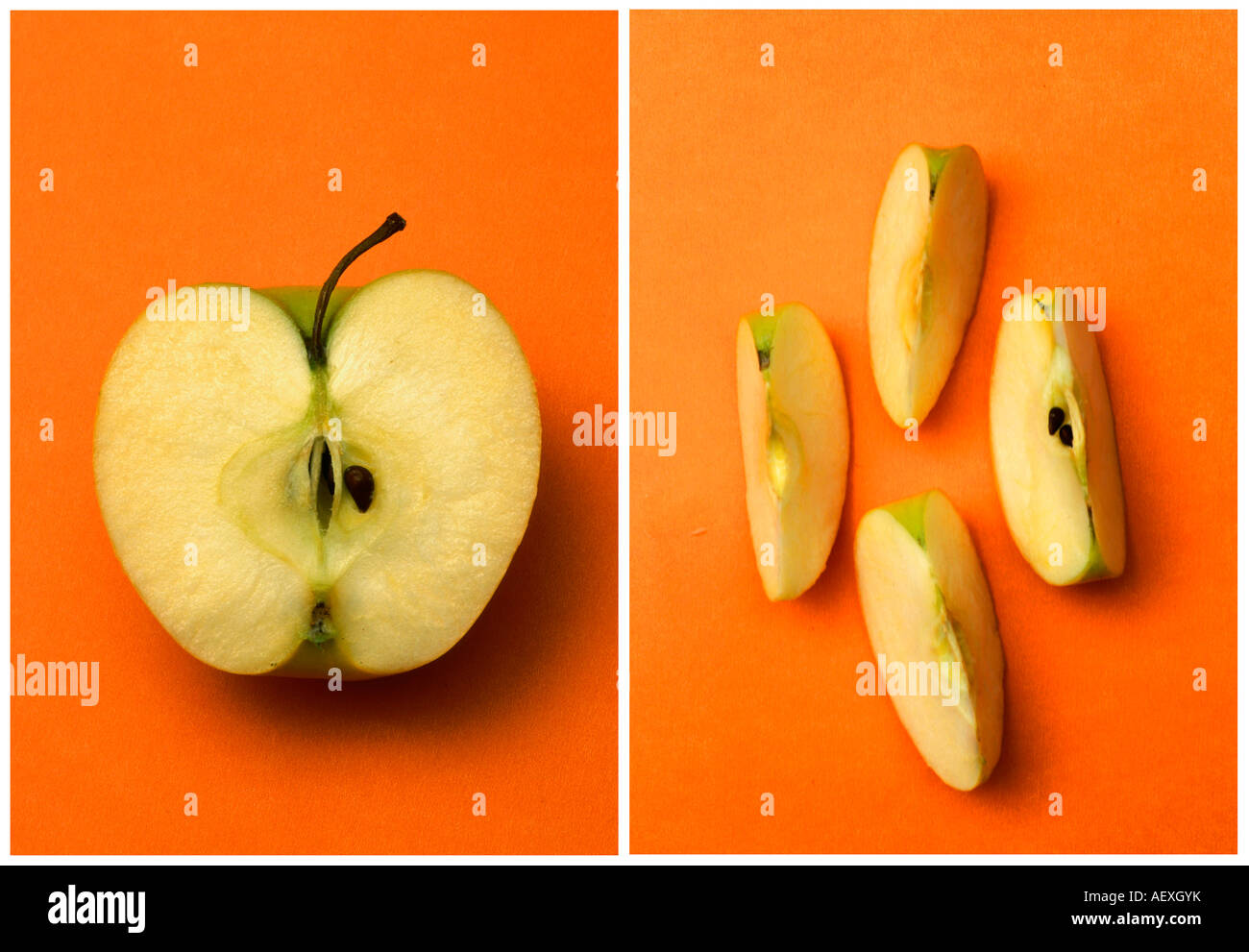 Before and after Apple Stock Photo - Alamy