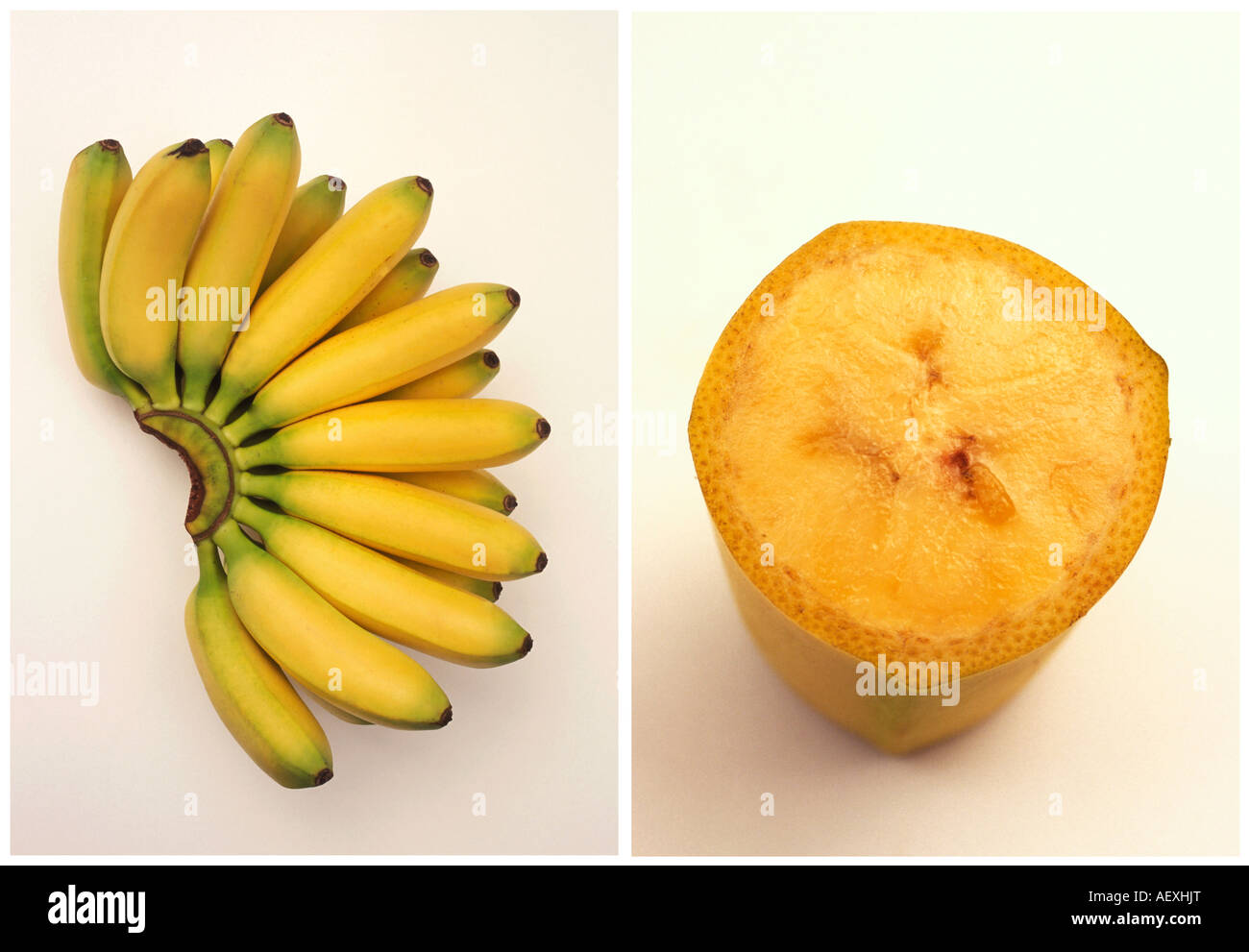Before and after Bananas Stock Photo - Alamy