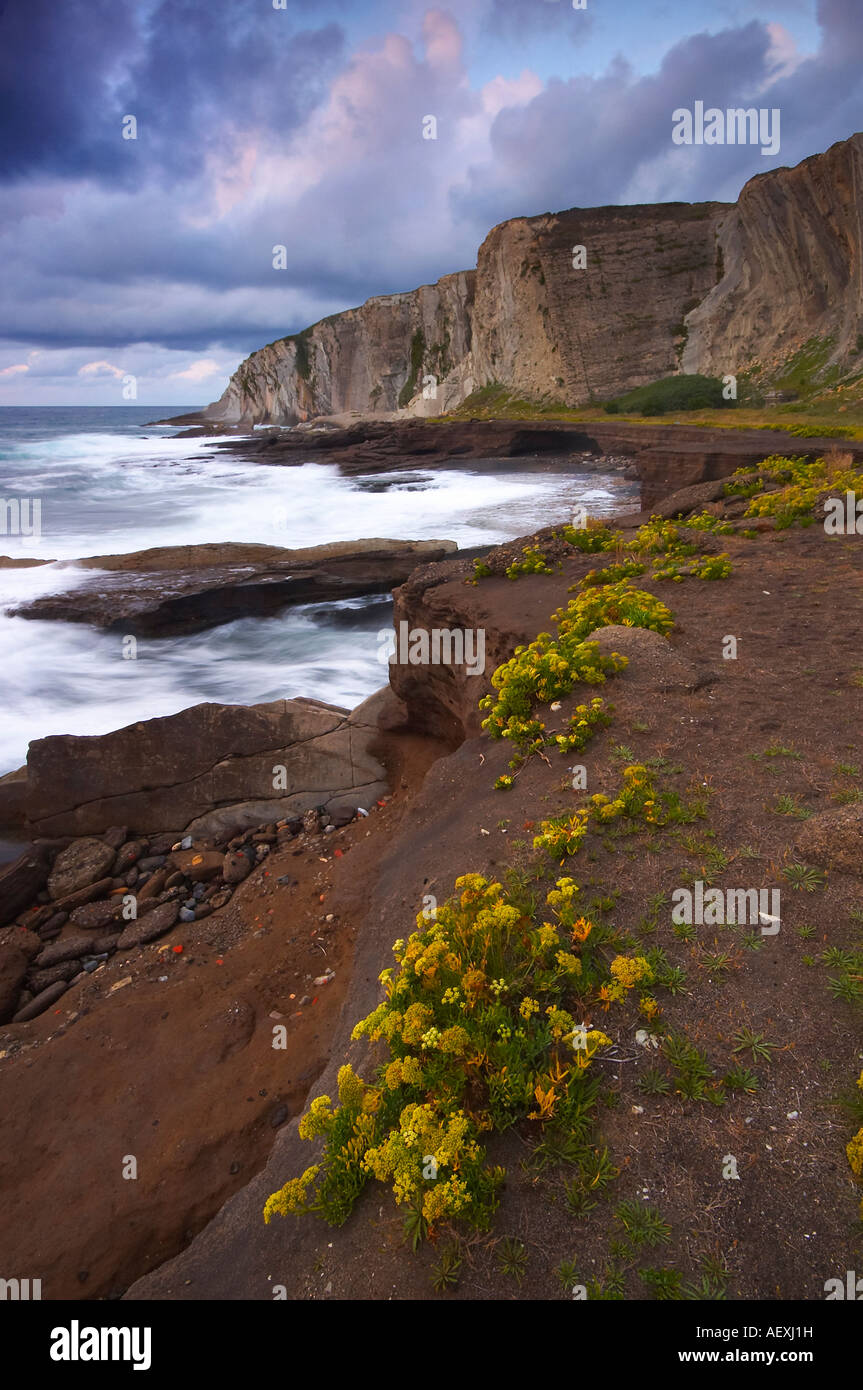 Coastline at Tunel Boca Beach, Bizcay, Basque Country, Spain. Costa de ...