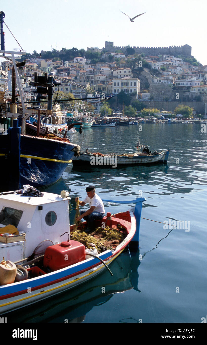 Traditional Greek Fishing Boat Stock Photo - Alamy