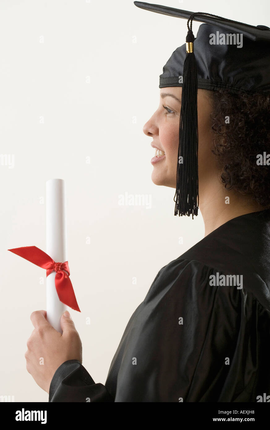 Portrait of female college graduate Stock Photo - Alamy