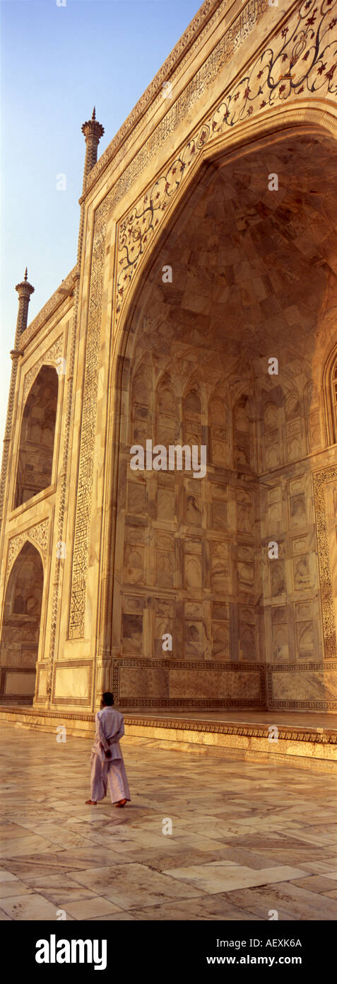 Lone tourist at the Taj Mahal Agra India Stock Photo - Alamy