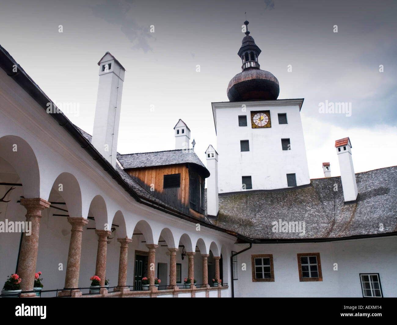 Seeschloss am Ort castle at Ort schloss lake water Traunsee traun ...