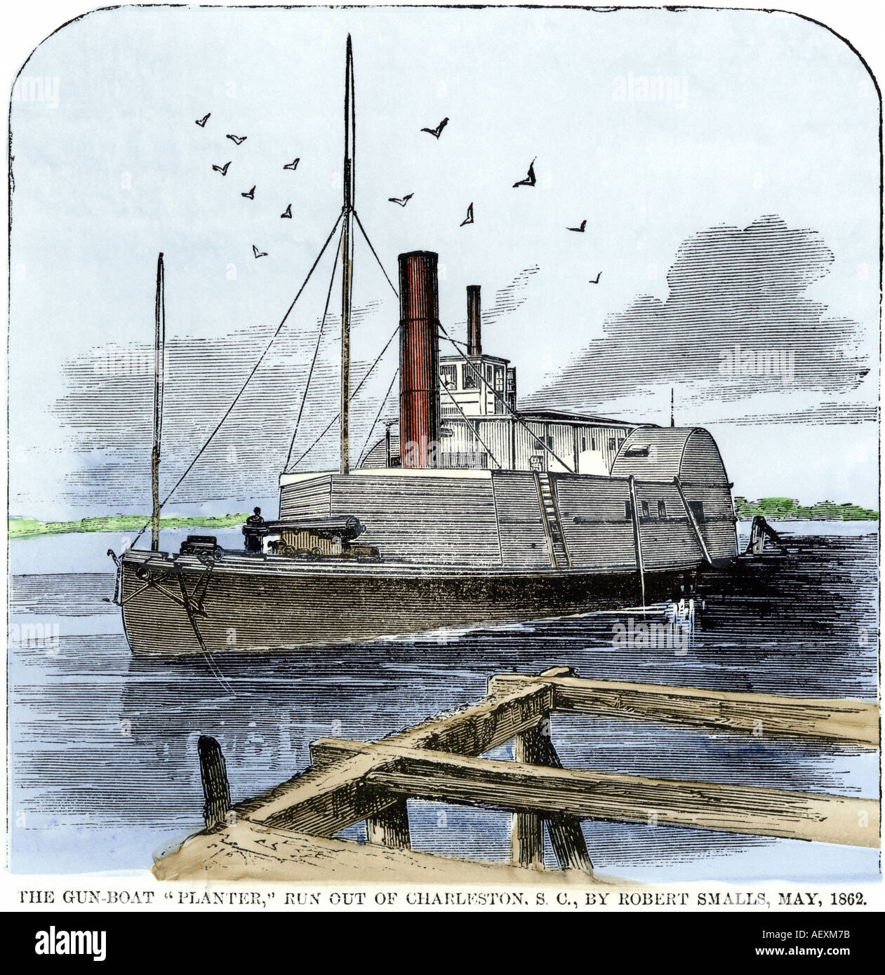 Confederate Navy gunboat CSS Planter captured by Robert Smalls for the ...