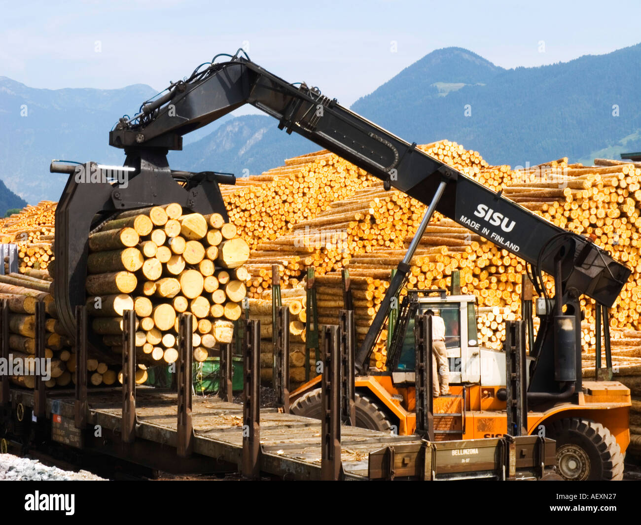 Wood material timber in Tirol Tyrol Austria Stock Photo - Alamy