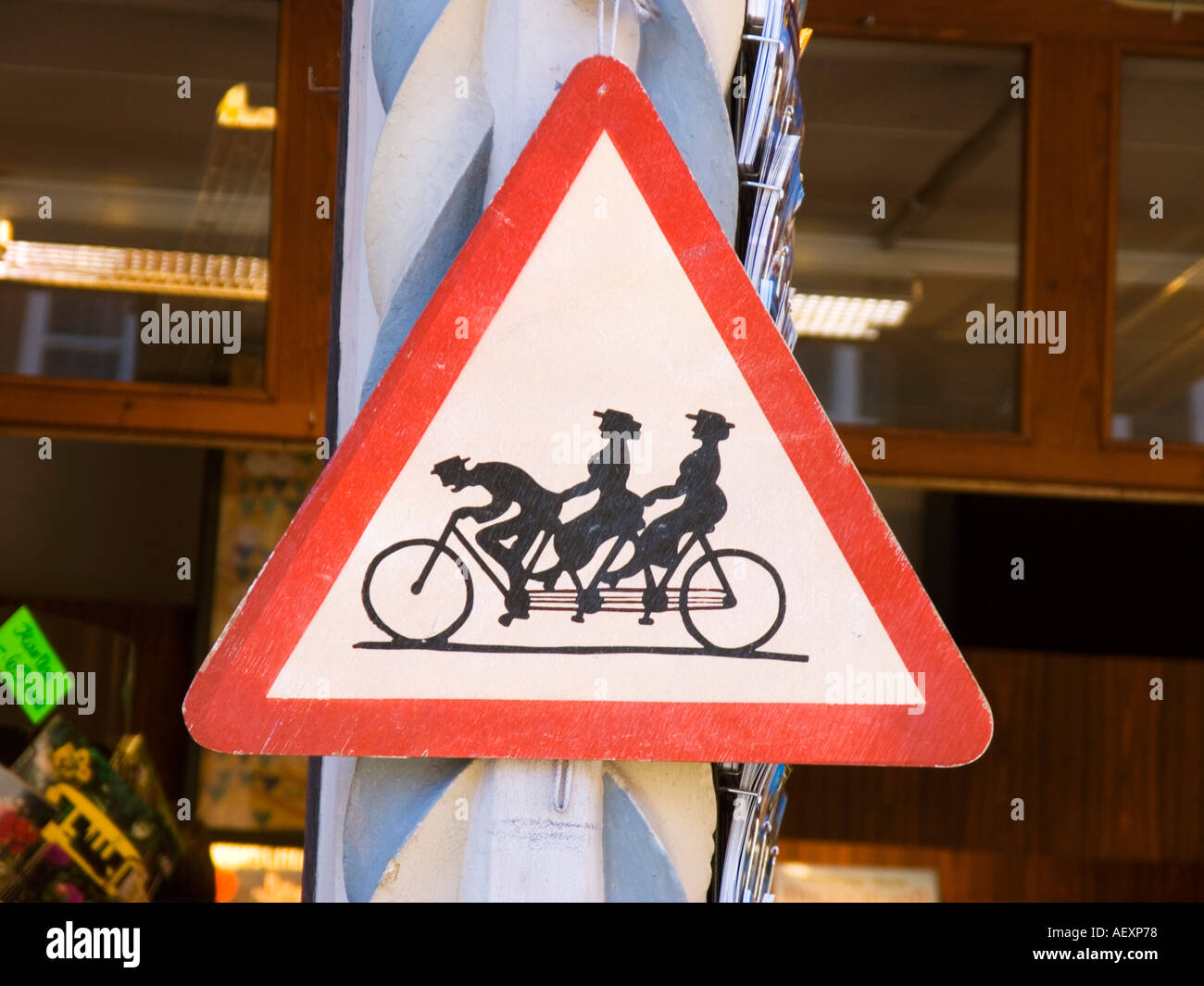 Bike bicycle tandem wheel sign ad advertisement triangle travel ...