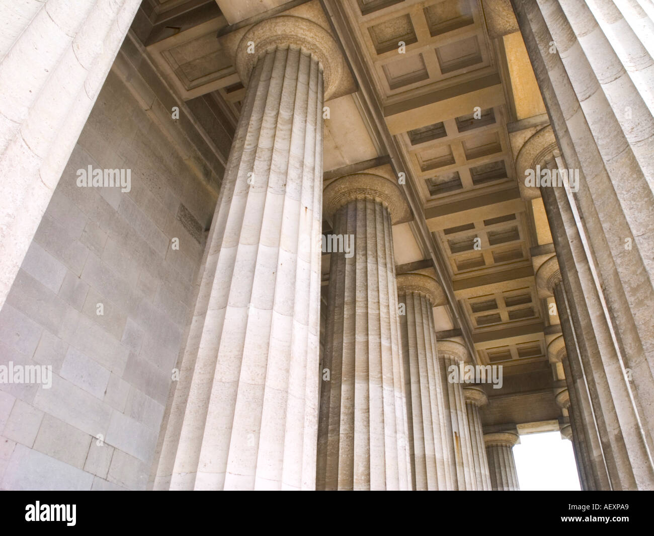 Walhalla Hall of Fame in Donaustauf Regensburg Donau river Danube ...