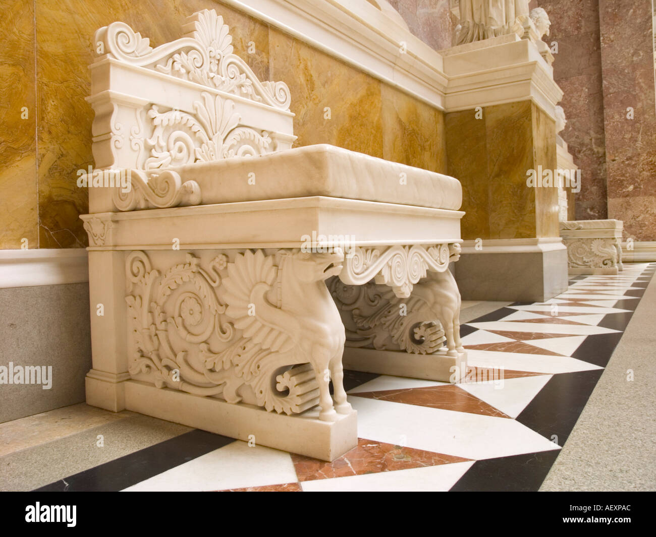 Walhalla Hall of Fame in Donaustauf Regensburg Donau river Danube ...