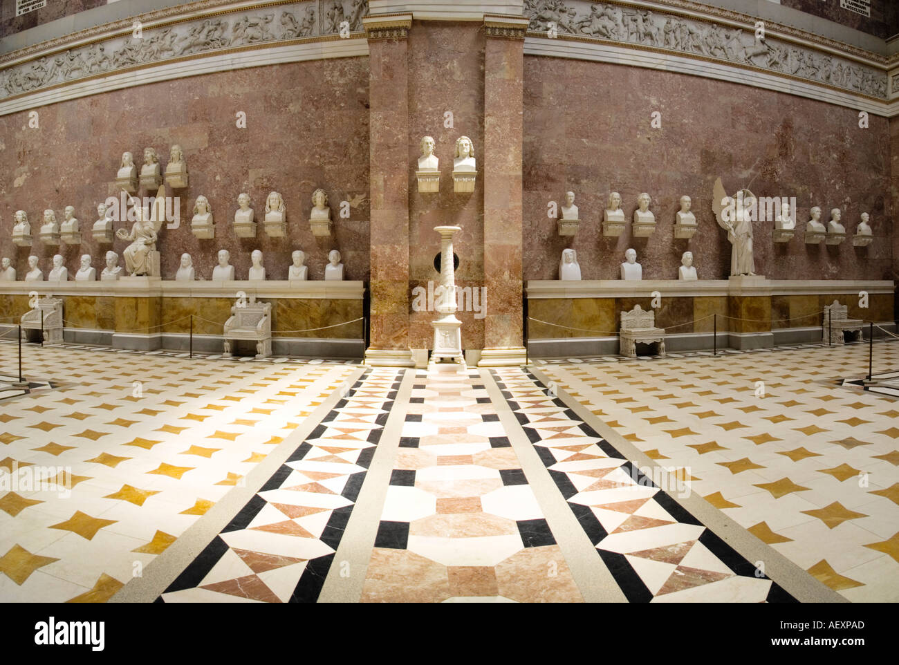 Walhalla Hall of Fame in Donaustauf Regensburg Donau river Danube ...