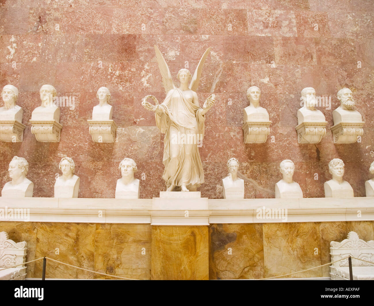 Walhalla Hall of Fame in Donaustauf Regensburg Donau river Danube ...