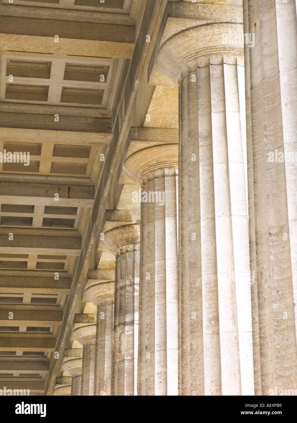 Walhalla Hall of Fame in Donaustauf Regensburg Donau river Danube ...