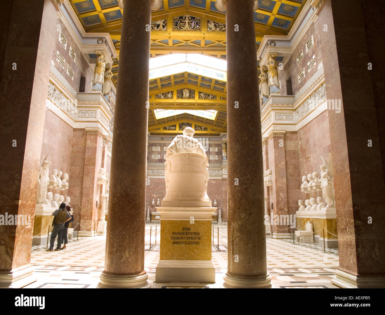 Walhalla Hall of Fame in Donaustauf Regensburg Donau river Danube ...