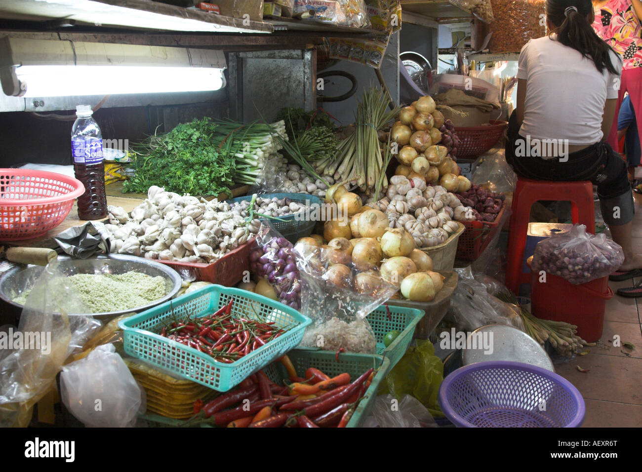 Fresh vegetables for sale at a market in Chinatown, Saigon, Vietnam ...