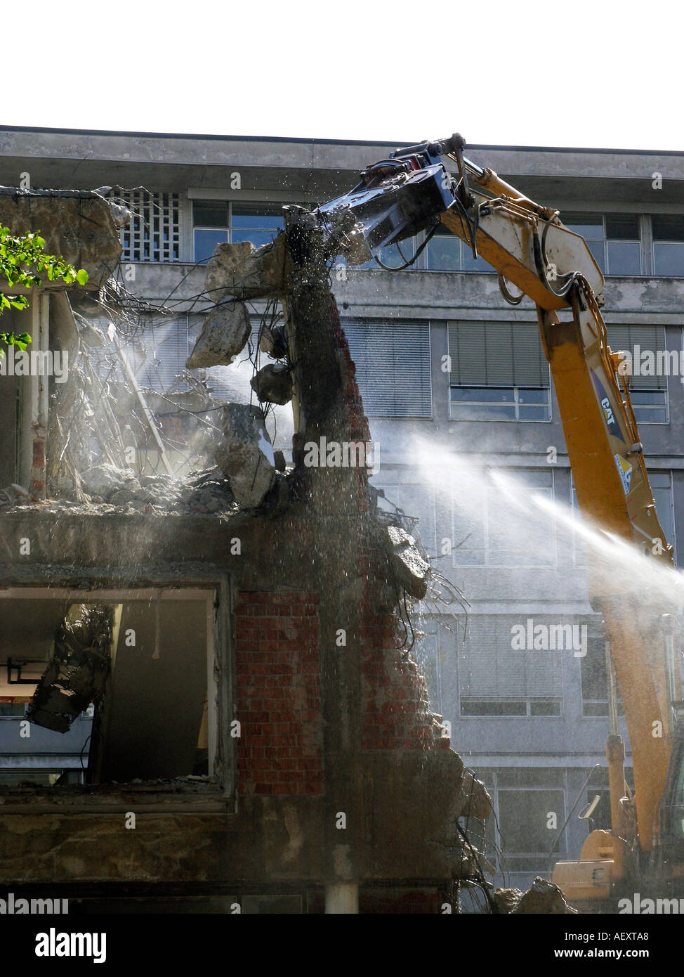 Man splashing water to the demolishing house architect architecture ...