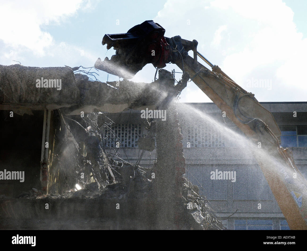 Man splashing water to the demolishing house architect architecture ...