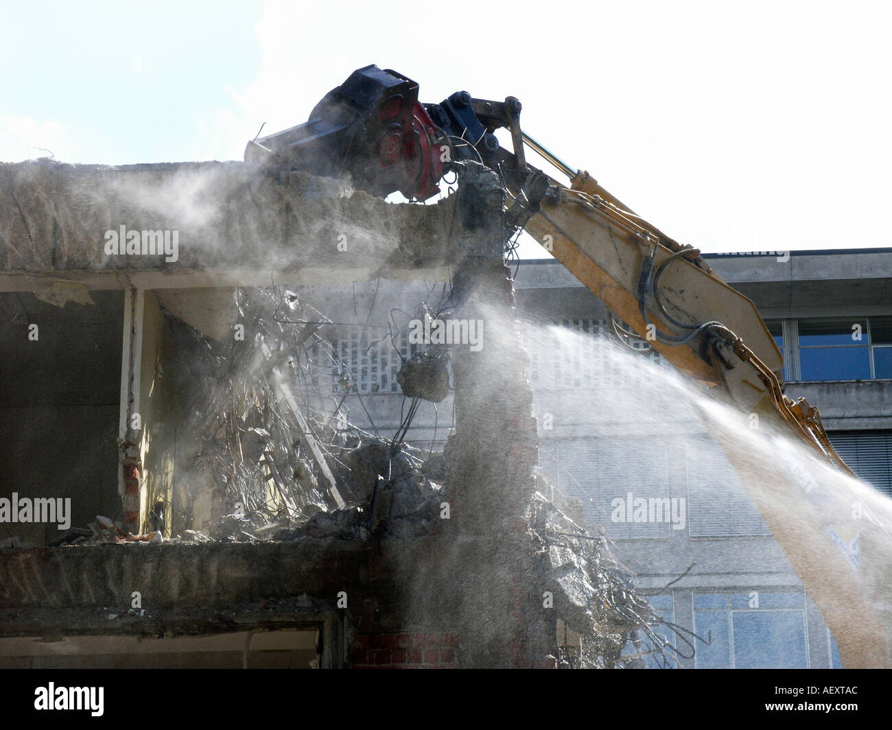 Man splashing water to the demolishing house architect architecture ...